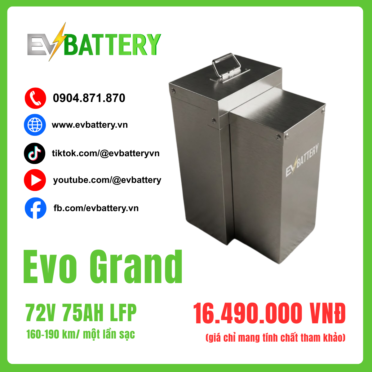ĐÓNG PIN VINFAST EVO GRAND 72V 75AH LFP - CỖ MÁY KIẾM TIỀN 190KM CHO ...