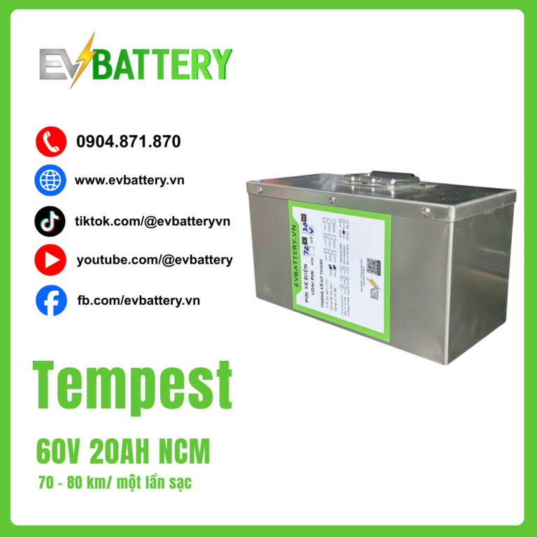 Lên PIN Cho Xe Máy Điện VinFast Tempest 60V 20AH NCM - EVBattery